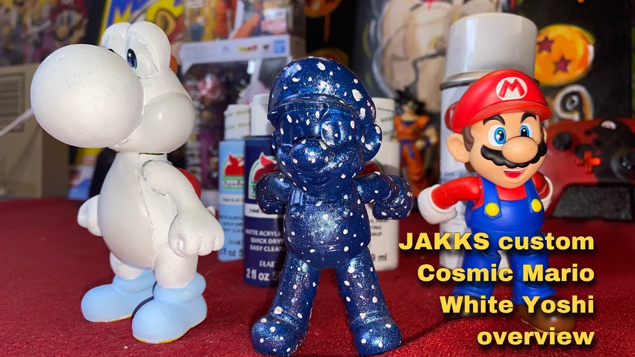 JAKKS Custom Cosmic Mario & White Yoshi Overview - YouTube