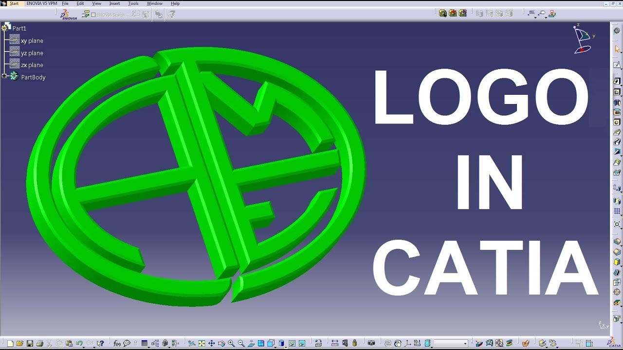 HOW TO CREATE A 3D LOGO USING CATIA II 3D CAD DESIGN II DK RAJPUT - YouTube