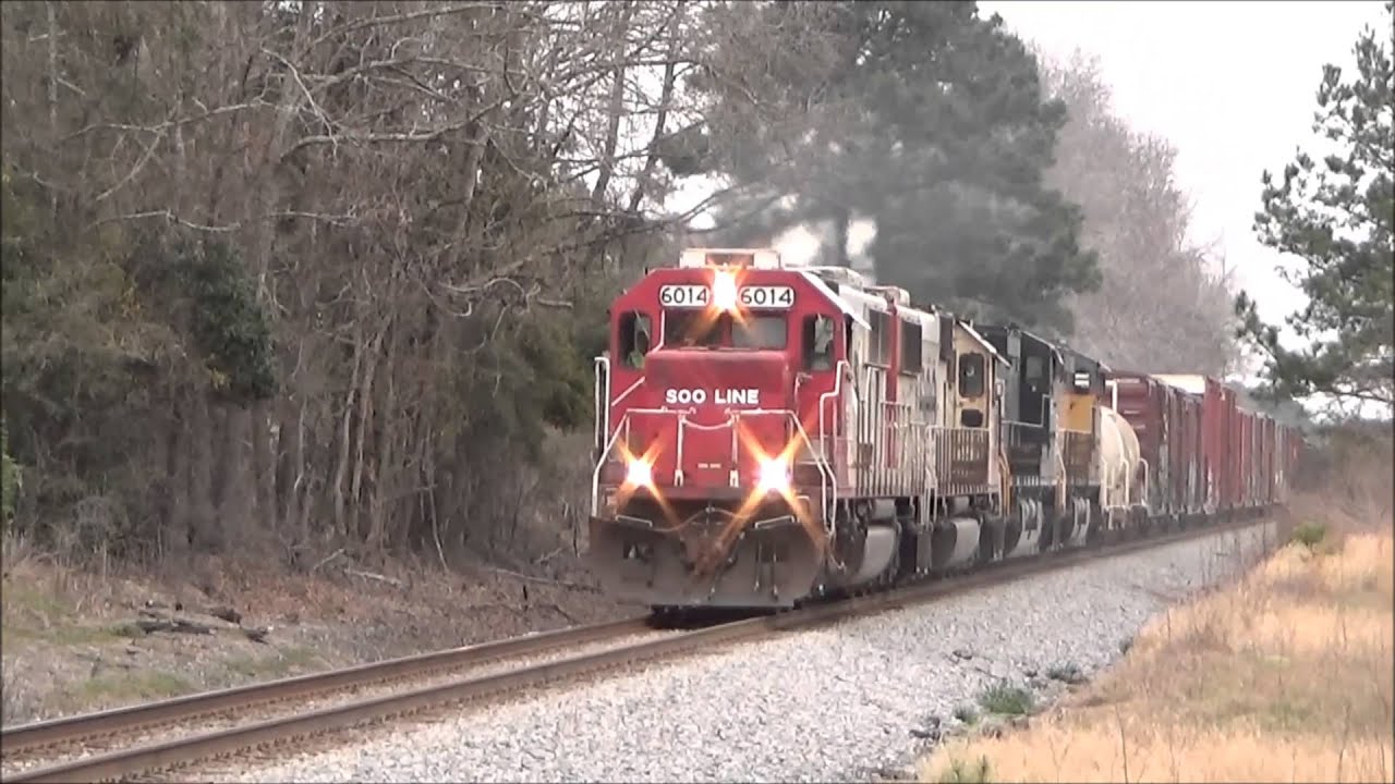 CEFX Ex-SOO Line SD60s Leading NS 377 2/22/16 - YouTube