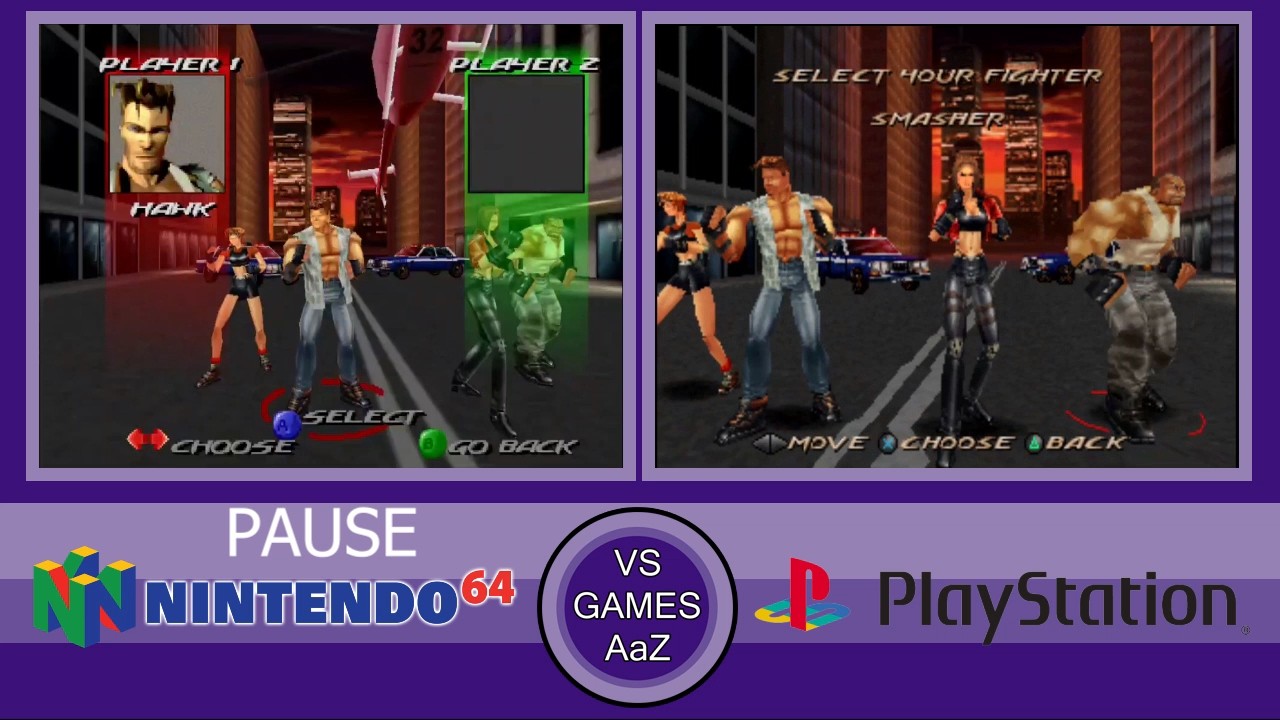Fighting Force - Nintendo 64 VS PlayStation - Side By Side Comparison ...