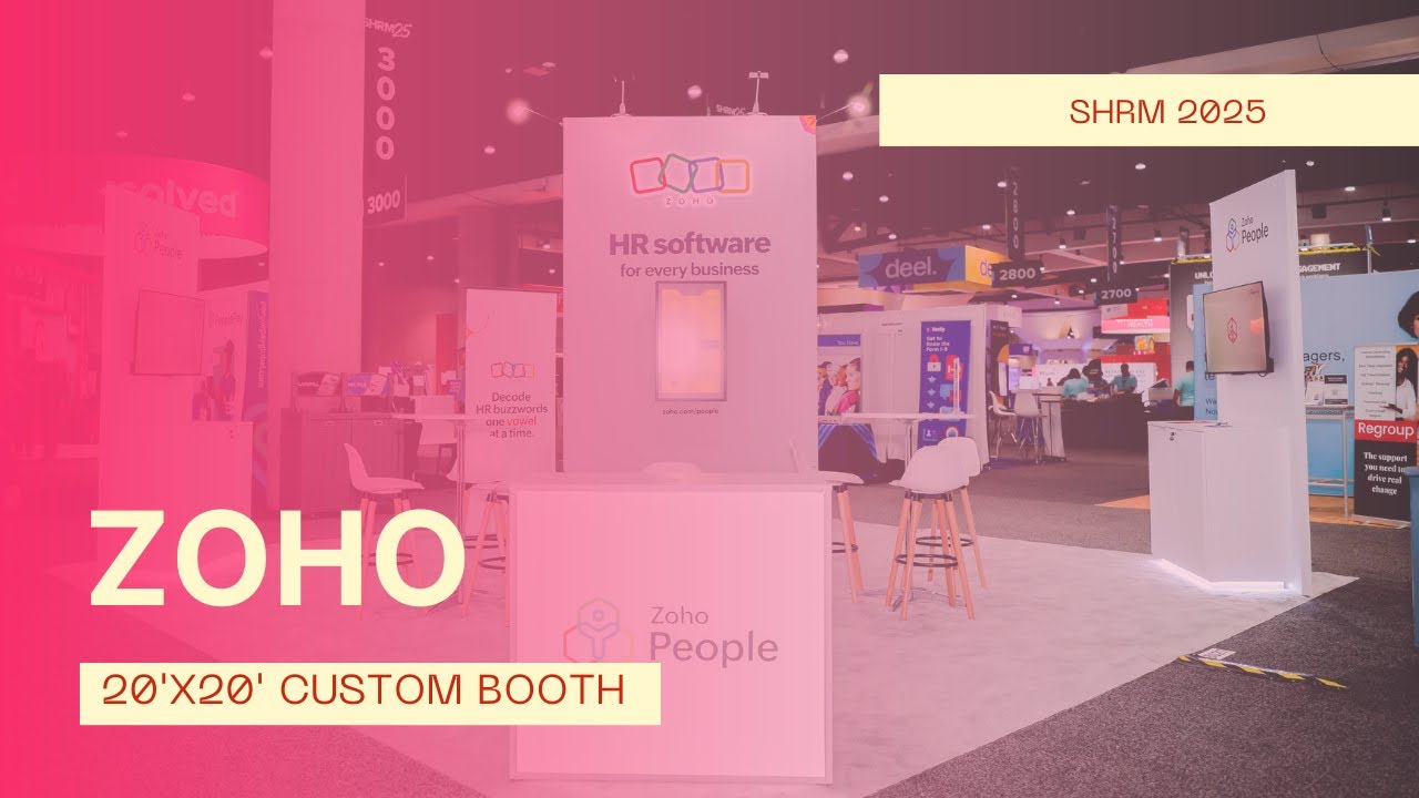 Zoho People Booth at SHRM 2025 | Elegant 20x20 Trade Show Design by ...