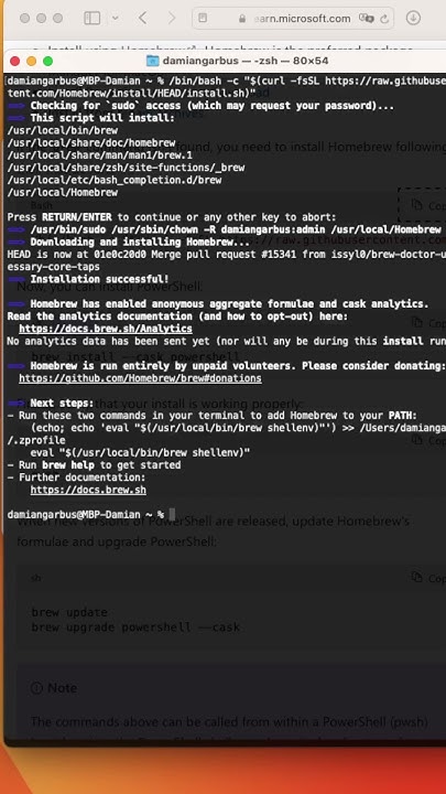 How to install PowerShell on MacOS #shorts - YouTube