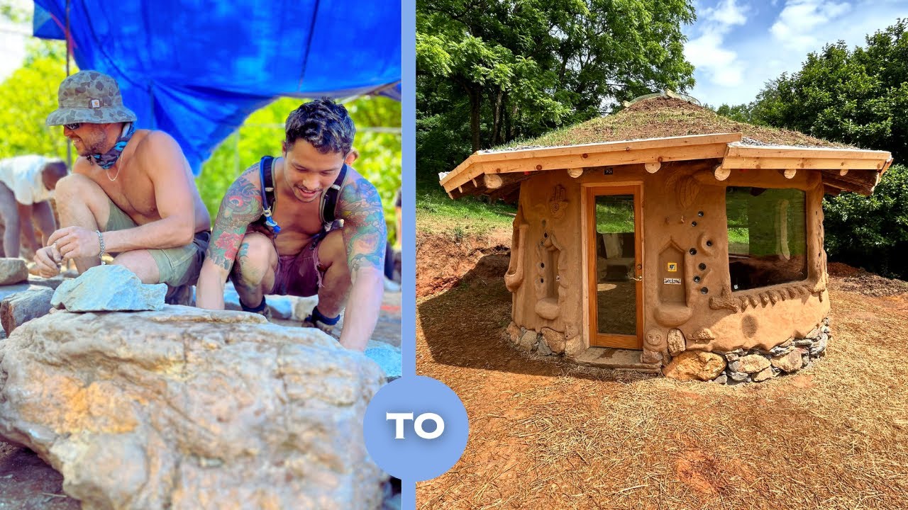 How To Build A Stone Foundation | COB HOUSE Part 2 - YouTube