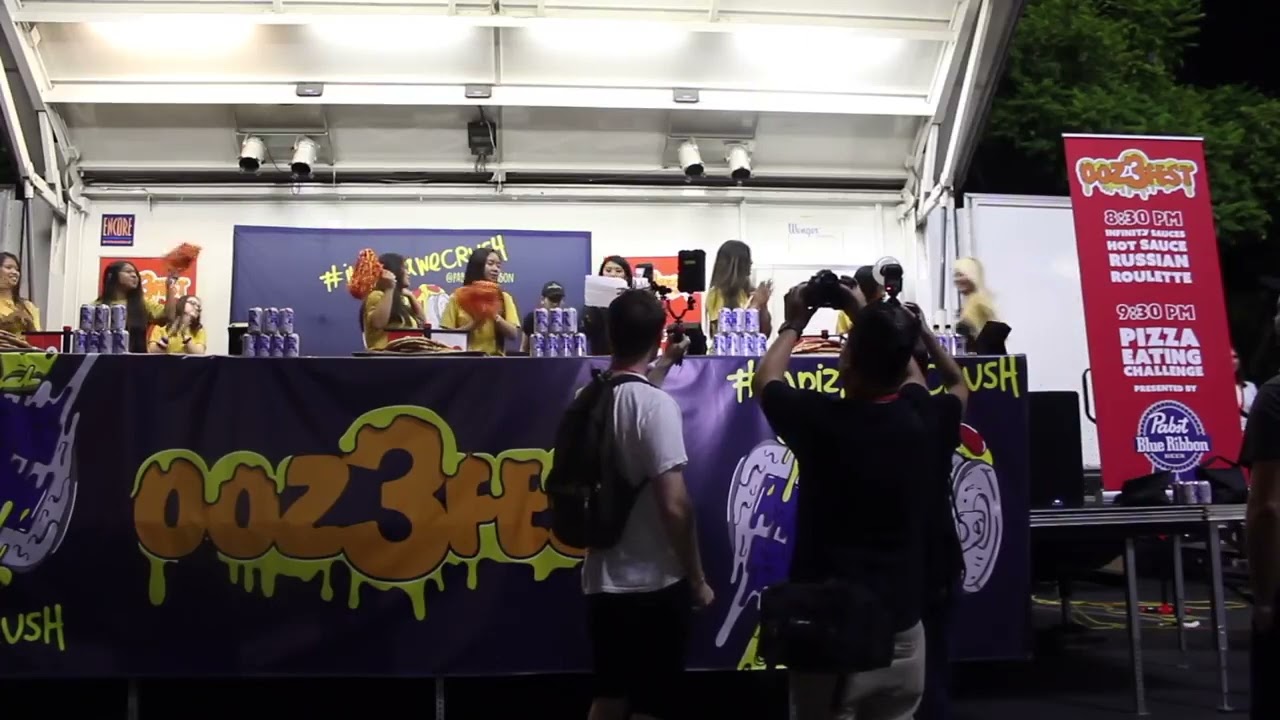 Oozefest Pizza Eating Contest Winner 16 Slices in 10 Minutes - YouTube