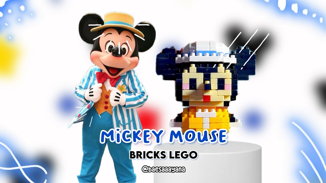 Merakit lego mini bricks MICKEY MOUSE tutorial step by step how to ...