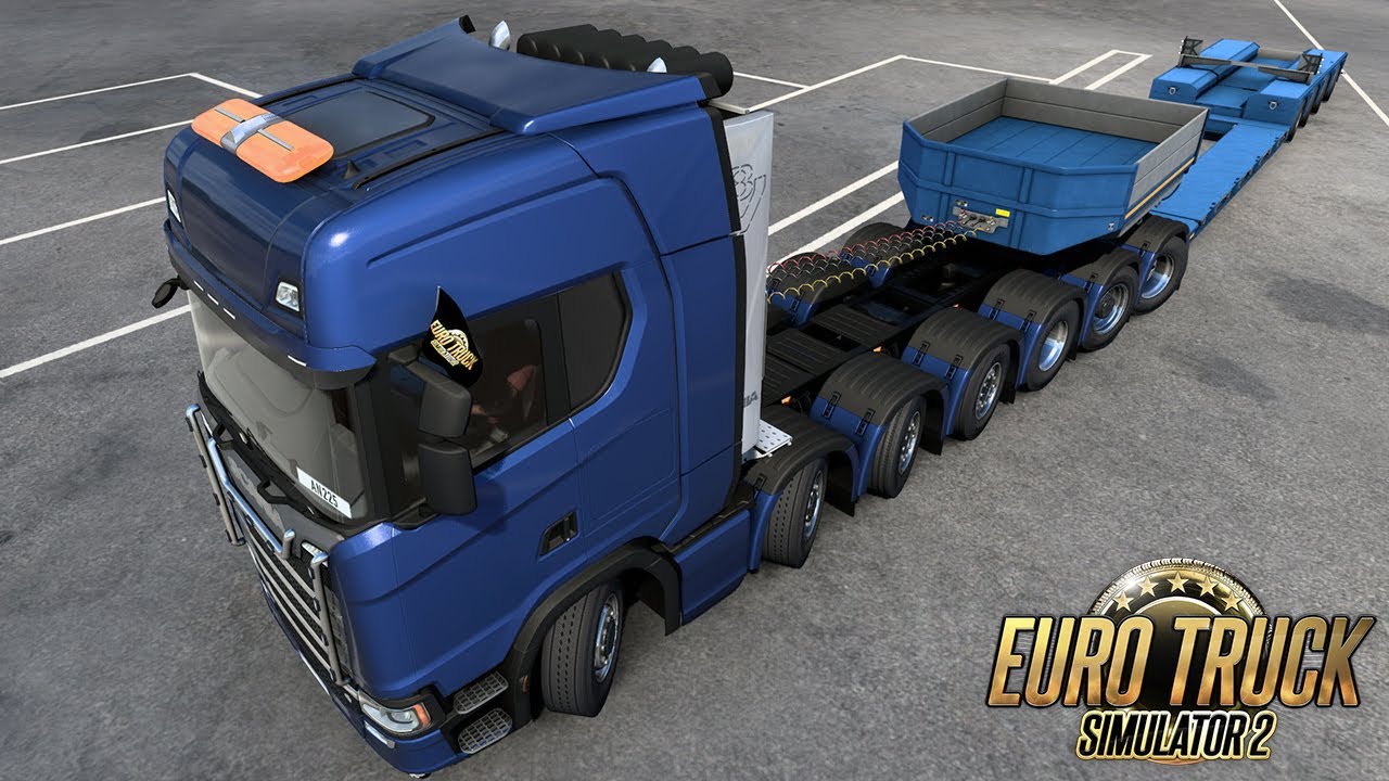 ETS2 Scania 7 axle 14x8x12 - YouTube