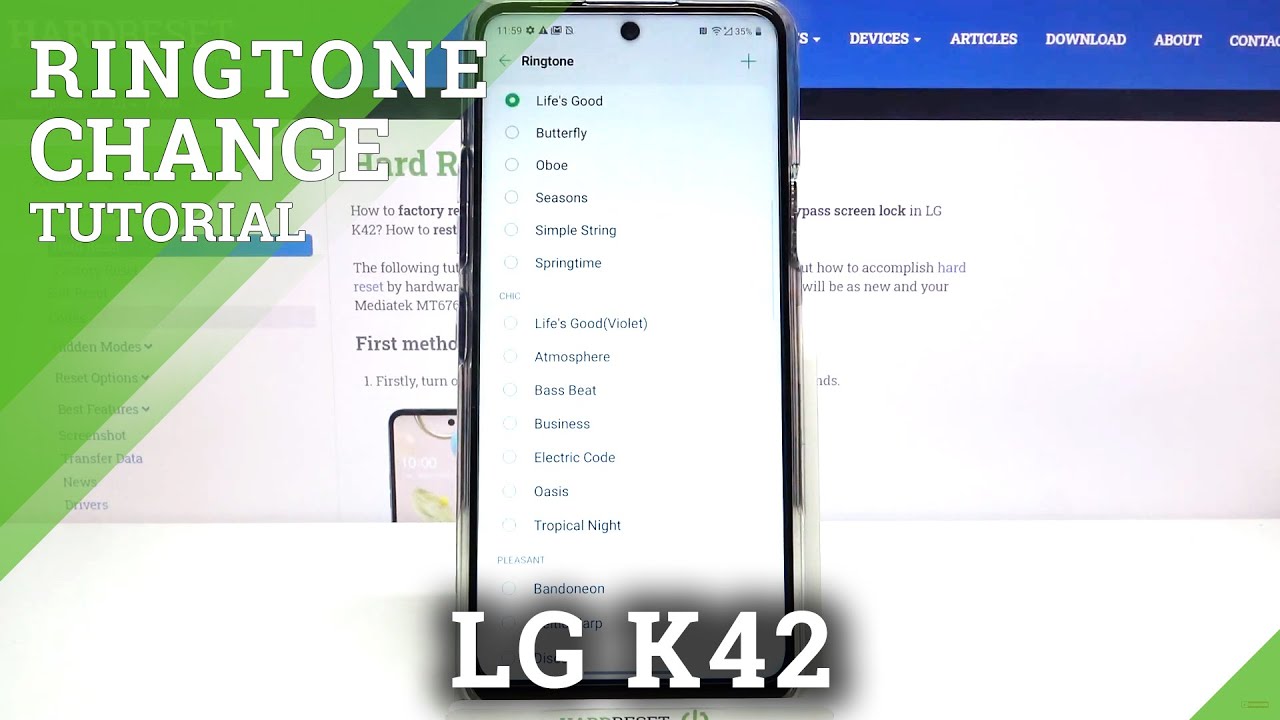 How to Choose New Ringtone in LG K42 - Change Ringtone - YouTube