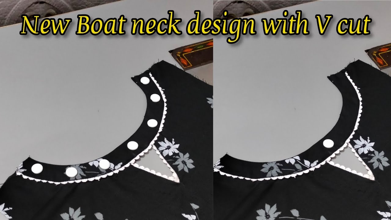 Elegant Boat Neck design with key hole cutting & stitching || Boat Neck ...