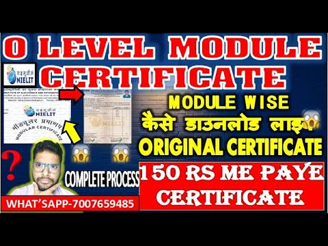 Nielit Doeacc O Level Module Wise Certificate Full Process In Hindi ...