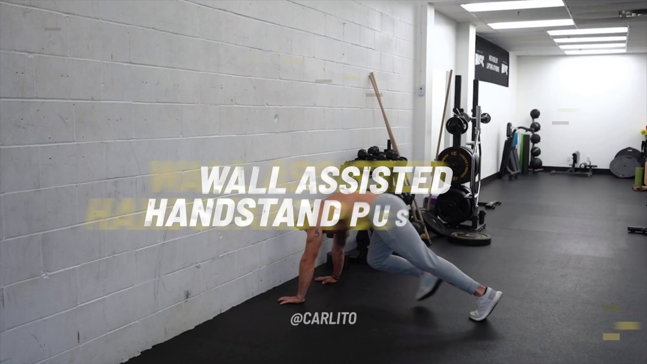 WALL ASSISTED HANDSTAND PUSH UPS - HRDR Exercise Video Library - YouTube