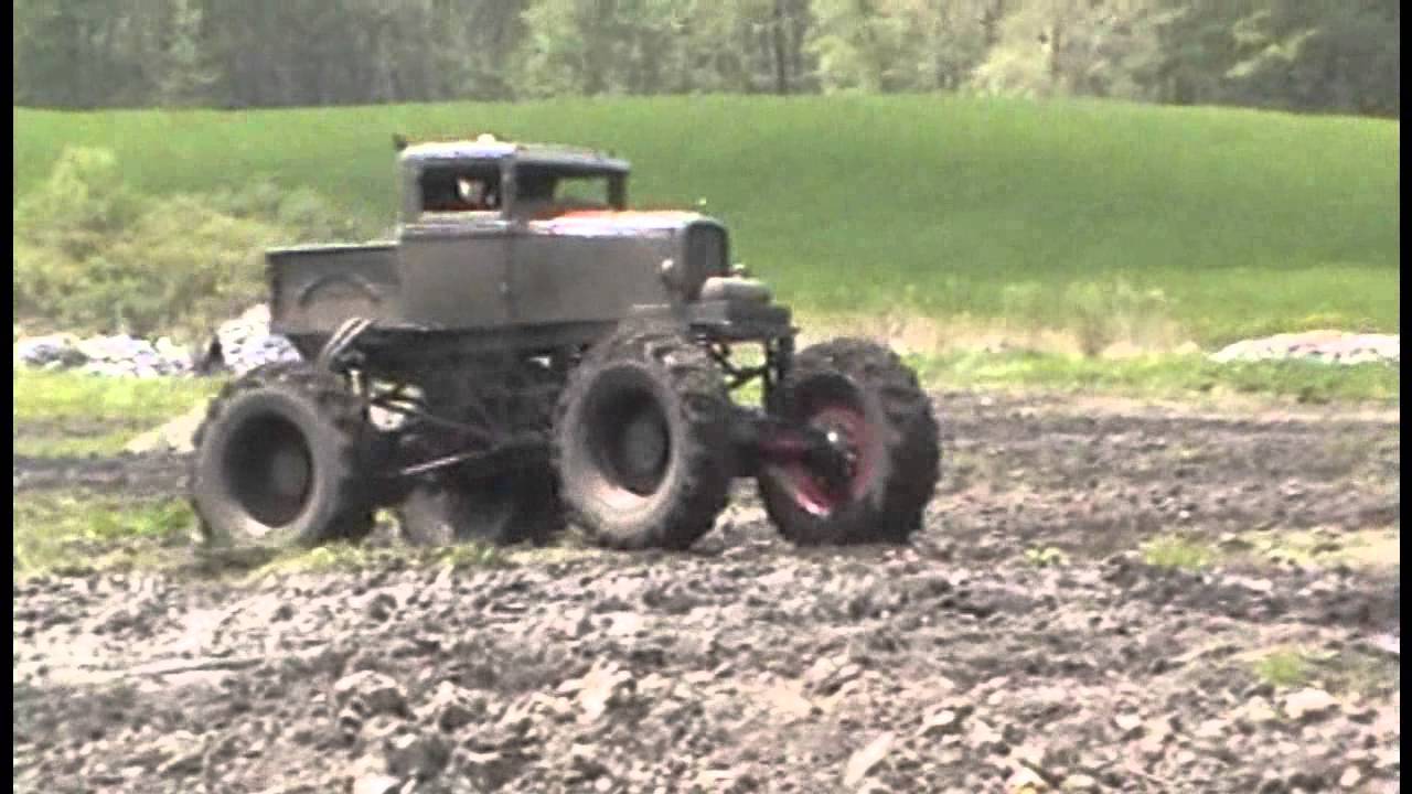 Rat Rod Mega Mud Truck Rips threw deep mud hole - YouTube