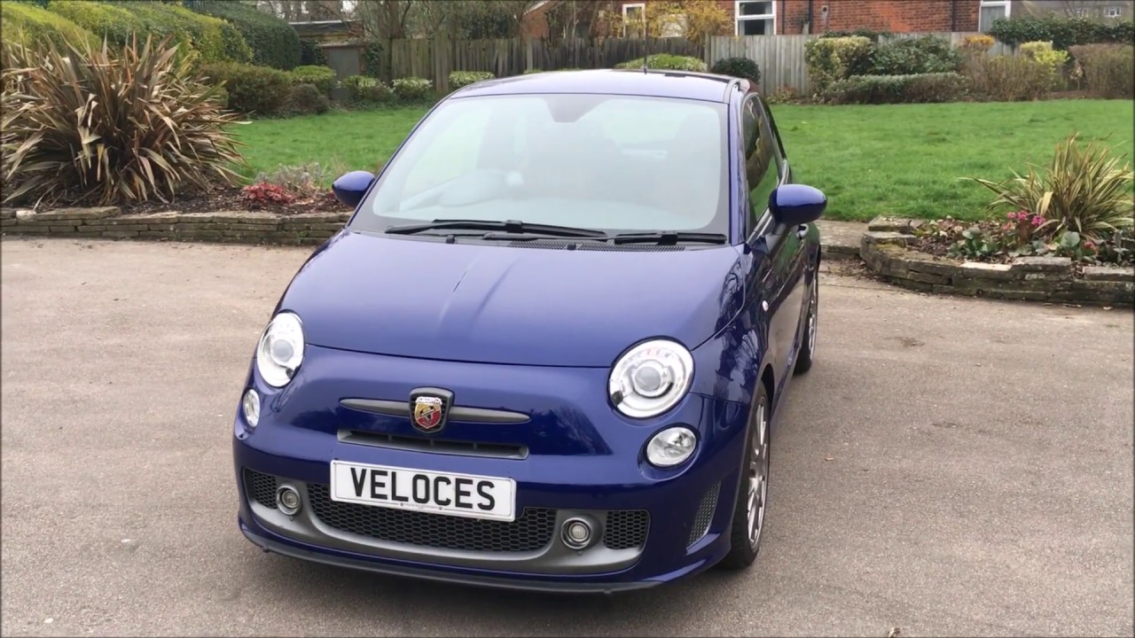 BLUE COMPETIZIONE ABARTH 595 WITH TAN LEATHER SABELT SEATS FOR SALE ...