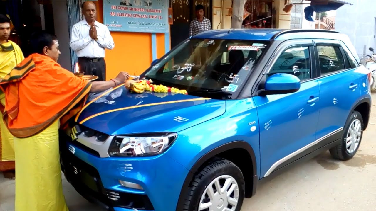 New Car Puja | Vitara Brezza Car Puja | Car Puja in Temple | Car Puja ...