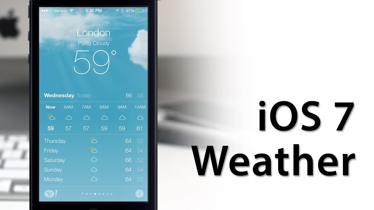 Hands-On iOS 7 Weather App - New Features And Design - YouTube