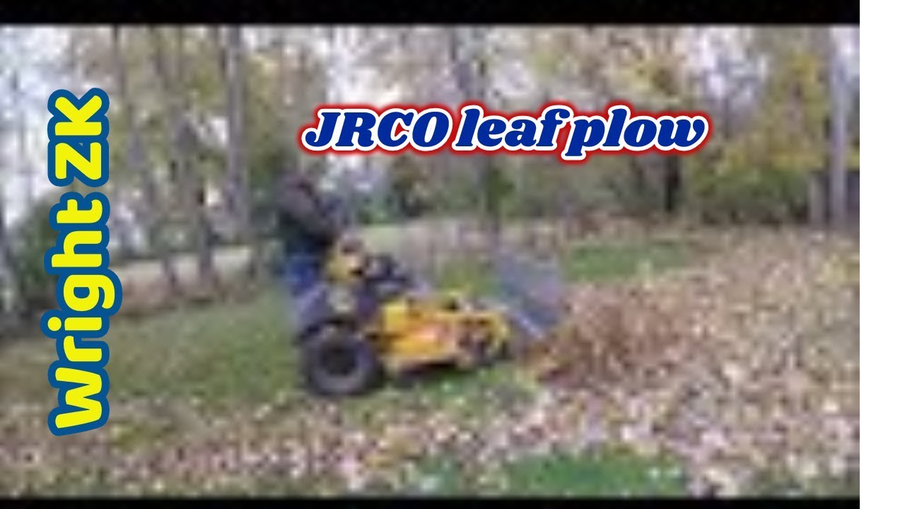Wright mower with JRCO Leaf Plow - YouTube