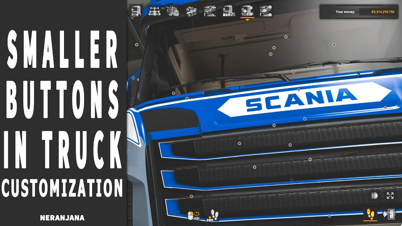Smaller Buttons in Truck customization | ETS2 Mods v1.40 - YouTube