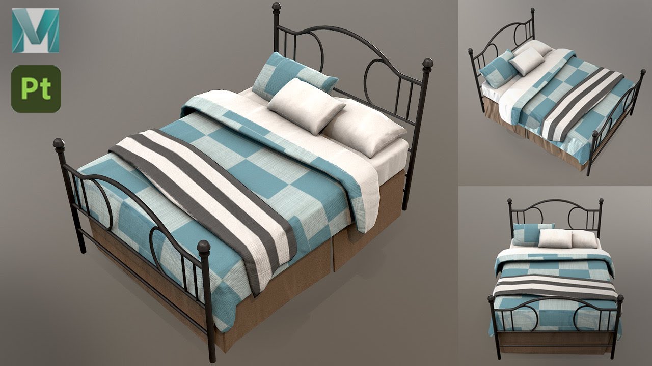 Stylized Bed with Autodesk Maya 2022 and Substance 3D Painter - YouTube