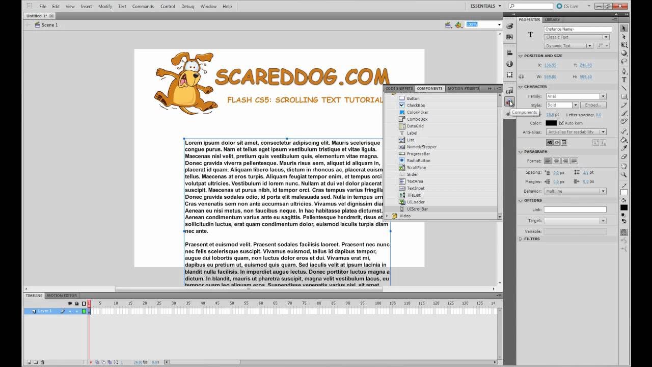 Scrolling Text Tutorial - Flash CS5 - YouTube