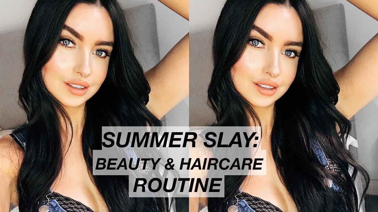 SUMMER SLAY: BEAUTY AND HAIRCARE ROUTINE | EMMA MILLER - YouTube