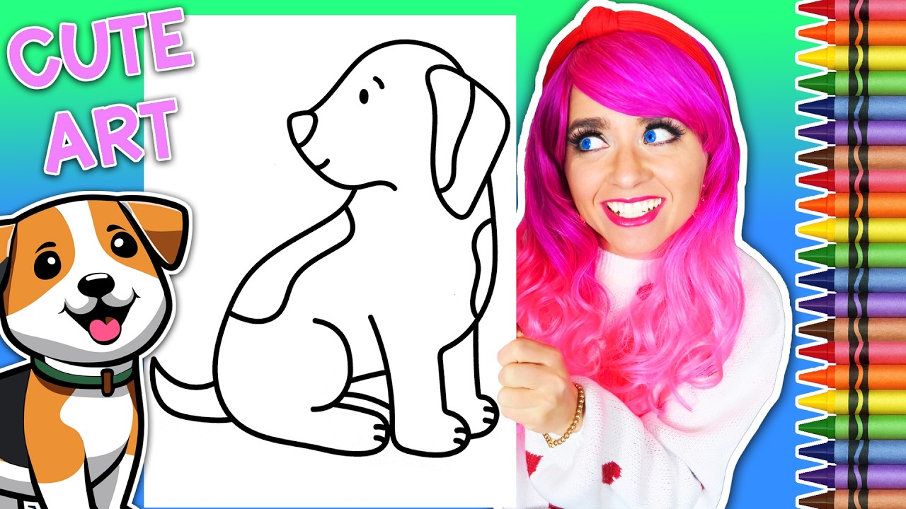 Coloring a Cute Puppy Dog 🐶 | Cute & Satisfying Coloring Page + Crayola ...