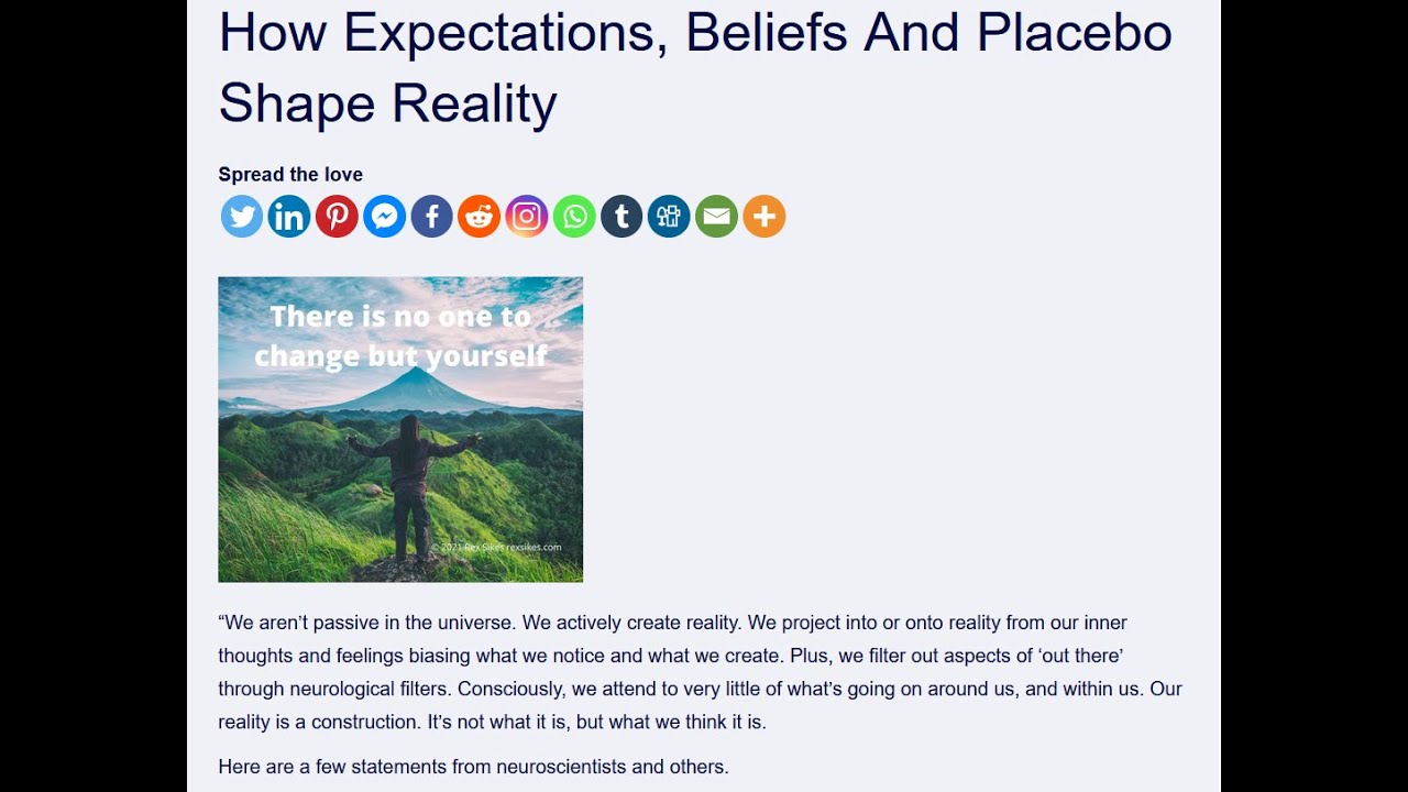 How Expectations, Beliefs and Placebo Shape Reality - YouTube