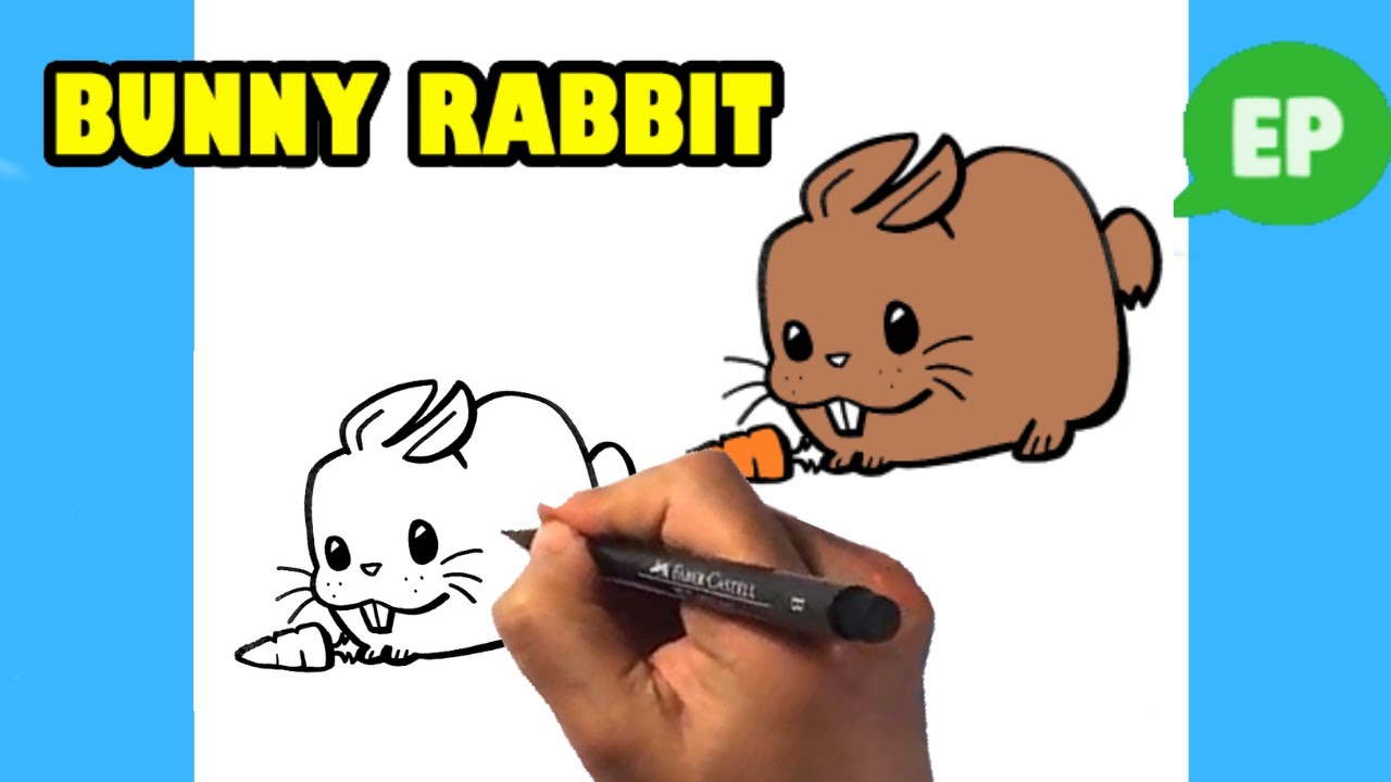How to Draw a Bunny Rabbbit - Cute Step by Step - YouTube