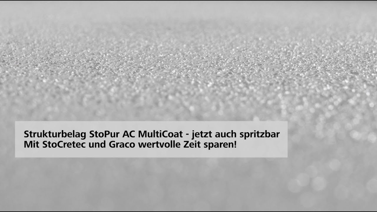 StoPur AC MultiCoat: StoCretec Strukturbelag Spritzapplikation - YouTube