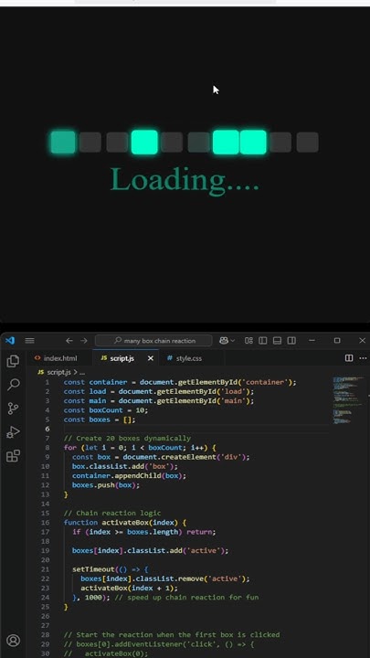 HTML CSS ANIMATION BOX LOADING FOR WEB APP USING HTML CSS JAVASCRIPT #short #shorts #shortsfeed ...