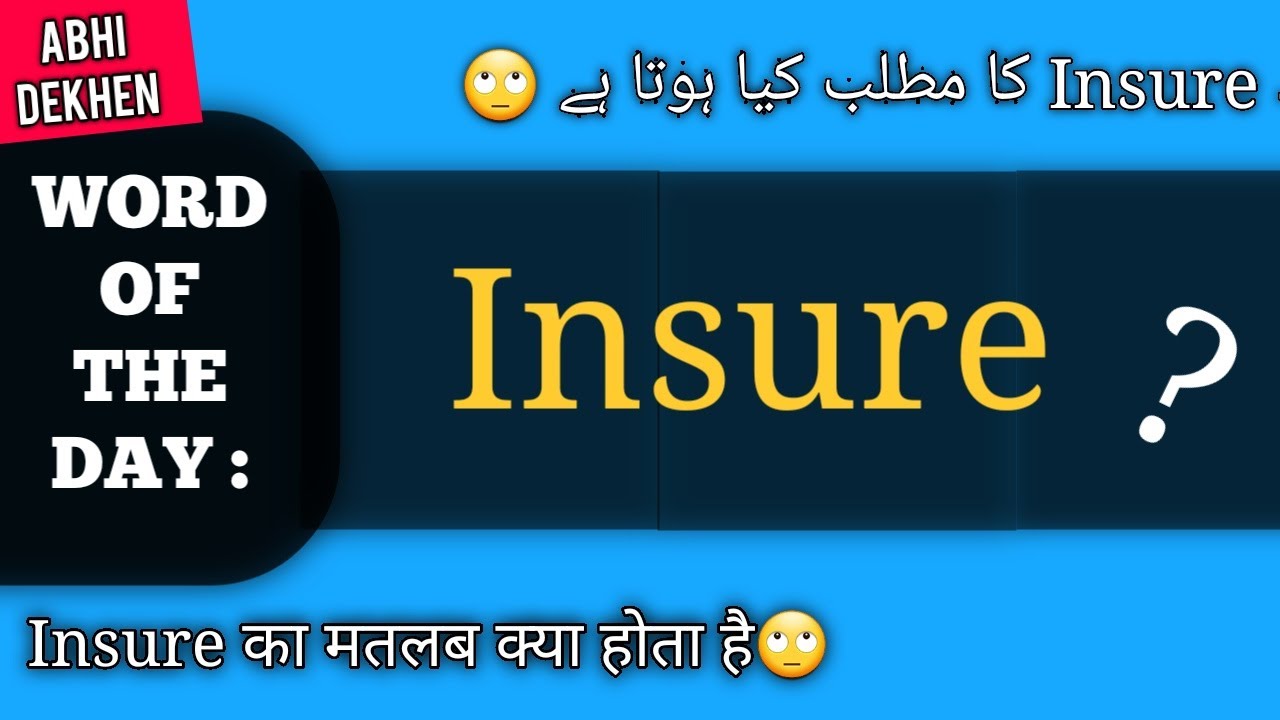 Insure meaning in HINDI/URDU | Insure pronunciation | Insure sentence ...