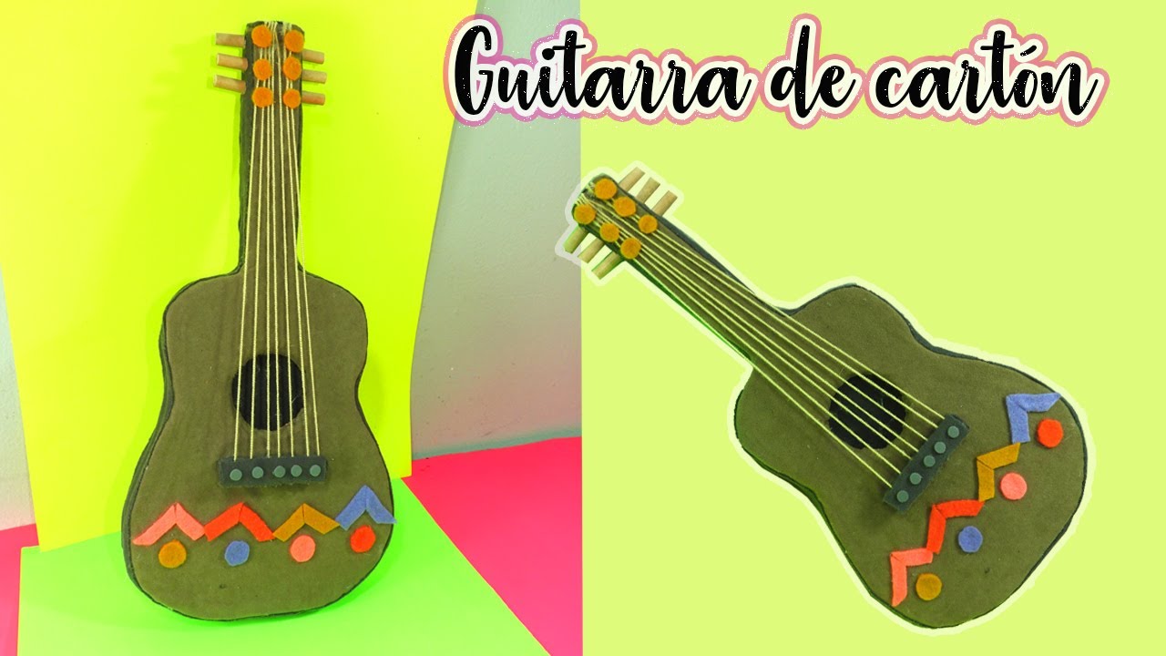 COMO HACER UNA GUITARRA DE CARTÓN 🎸 INSTRUMENTOS CASEROS ♻️ - YouTube
