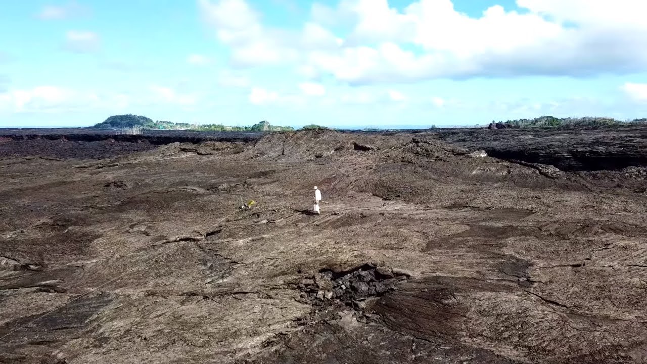 Planting Ohia Tree on Kilauea Volcano lava covered Lot Leilani Estates ...