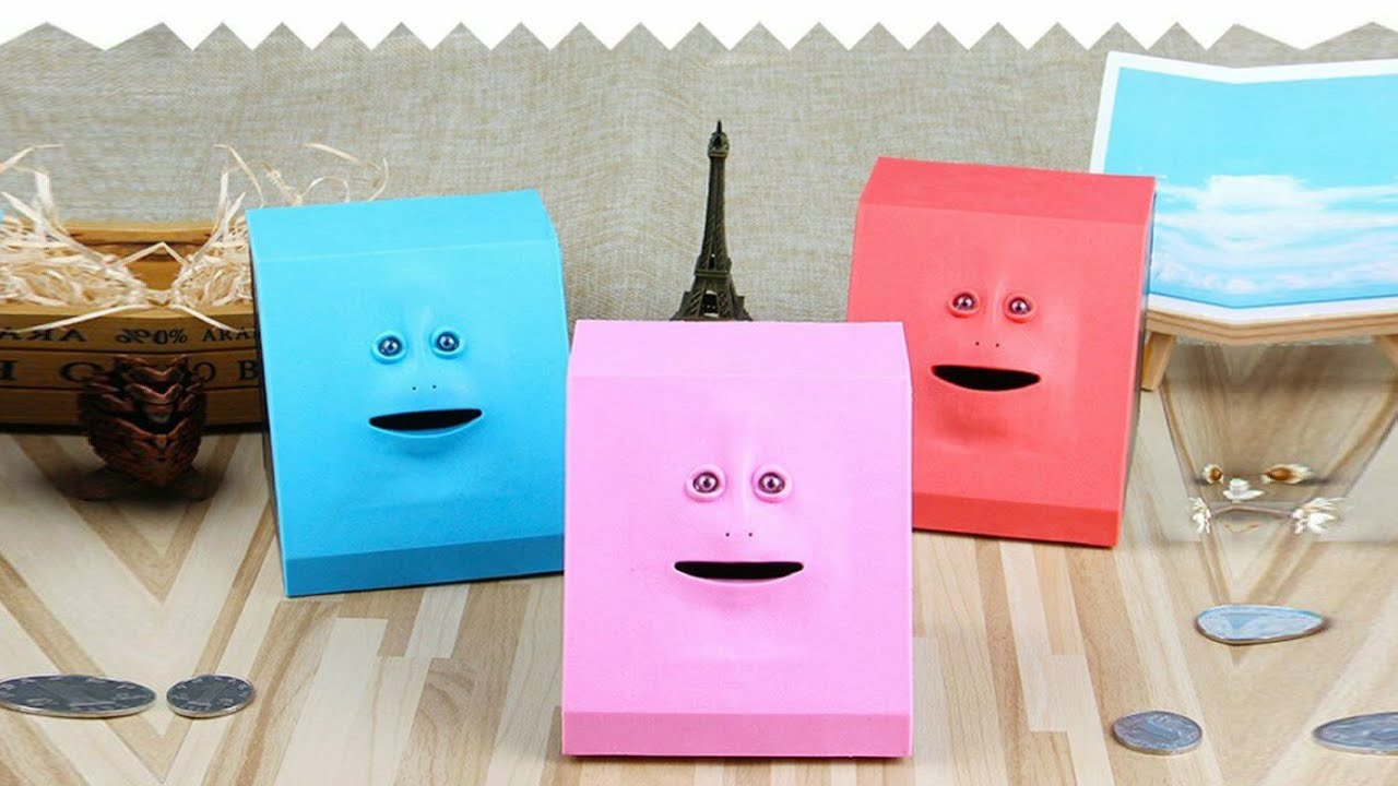 Money Eating Face Box Cute Facebank Piggy Coins Bank Funny Money Coin ...