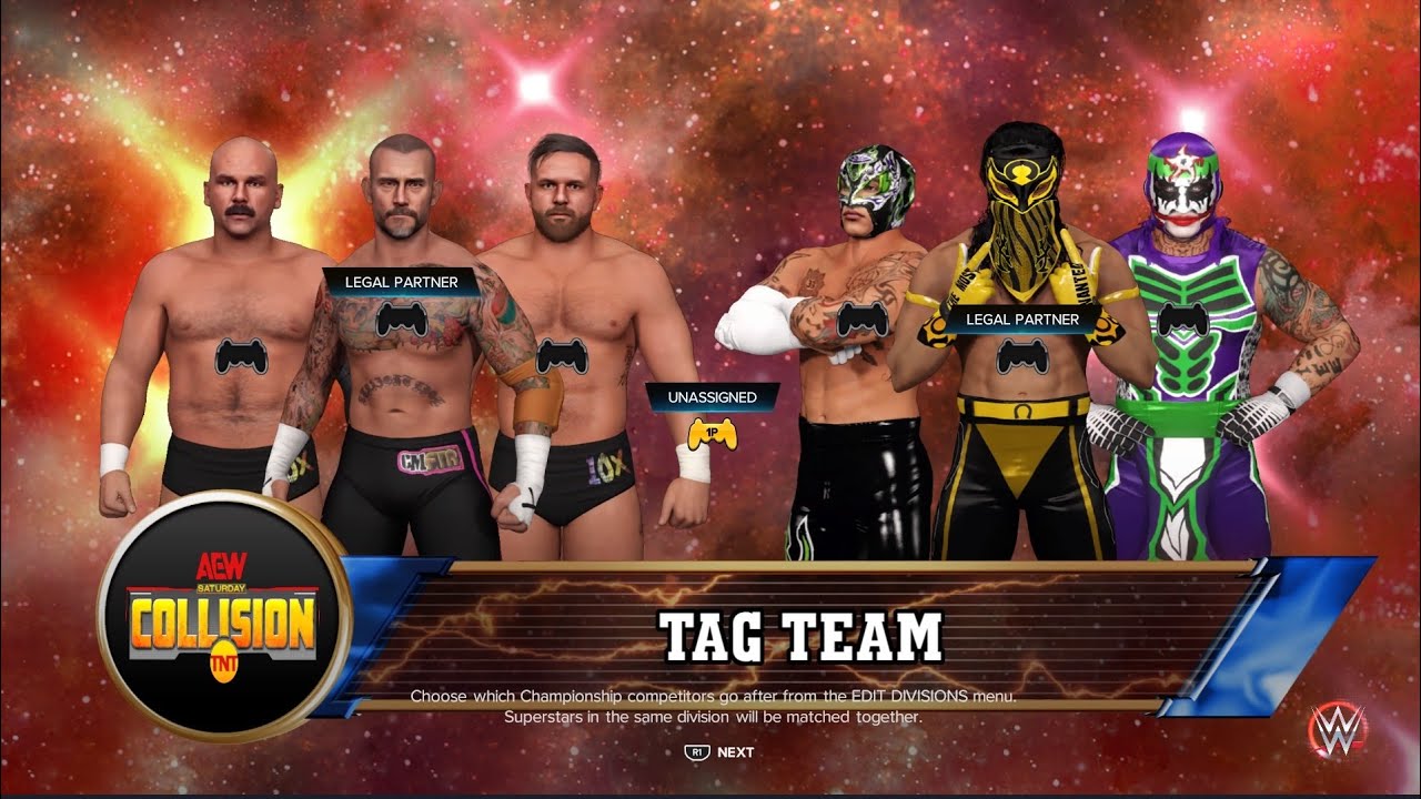 AEW Collision Main Event CMFTR vs Luca Trios WWE2K23 - YouTube