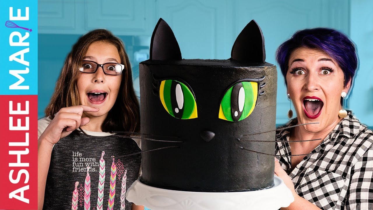 Pumpkin and Chocolate Black Cat Cake tutorial - YouTube
