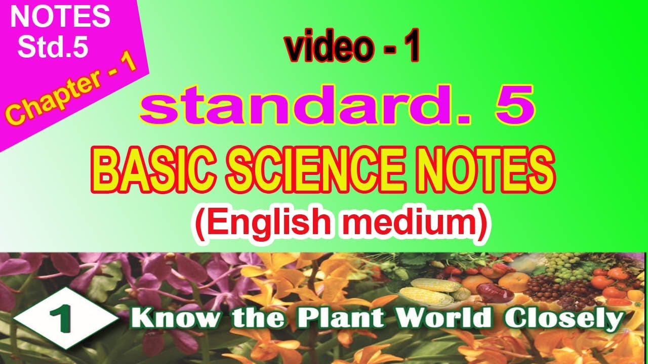 SCERT Class 5 Basic Science : Know the plant world Closely part 1 Notes ...