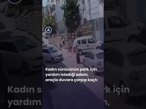 Kocaeli'de kadın sürücünün park için yardım istediği adam, otomobille bir evin duvarını yıkıp kaçtı.