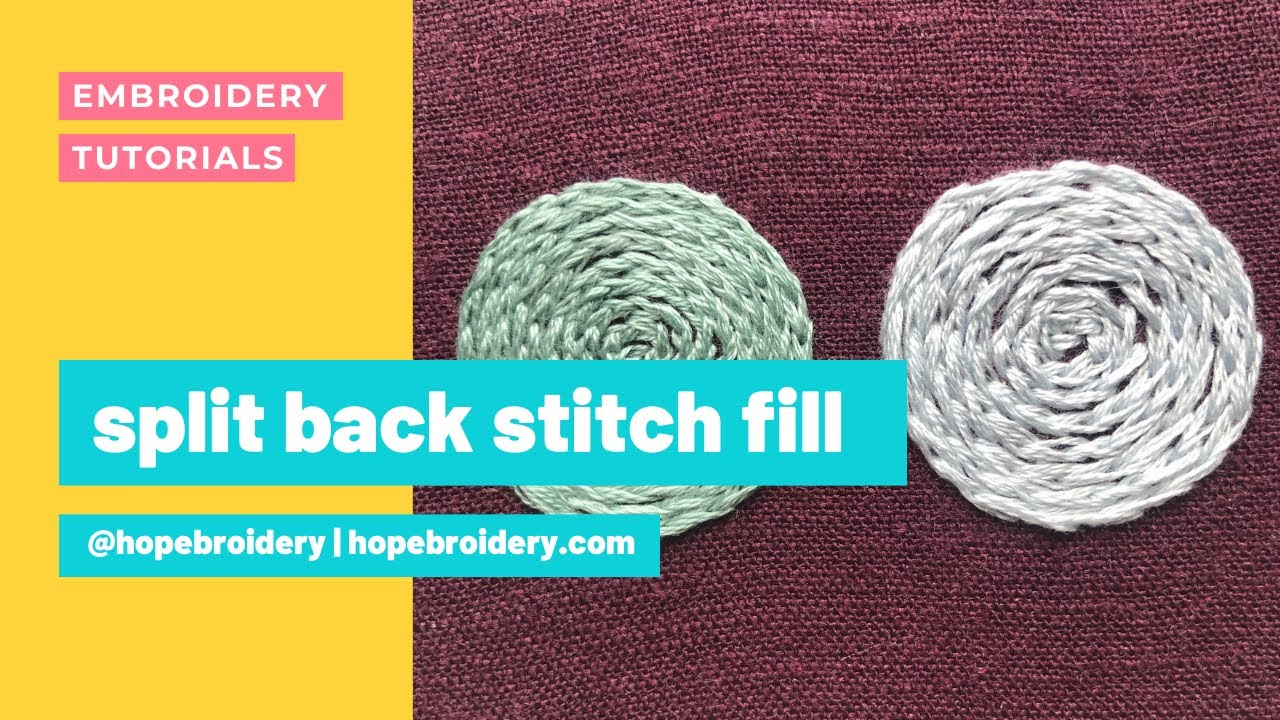 Filling a space with split back stitch - YouTube