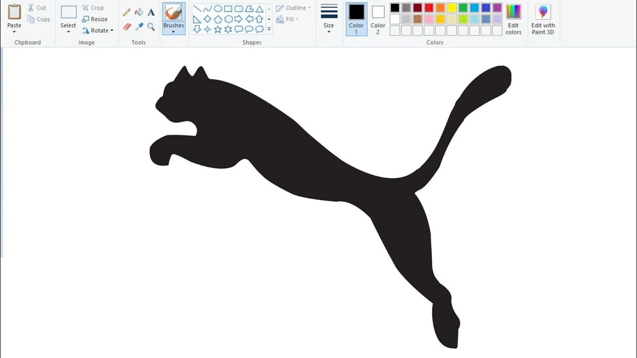 How to draw Puma logo in Computer Using Ms Paint. #mspaint #puma - YouTube