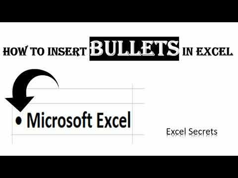 How to insert Bullets in Excel | adding Bullet in Excel | Excel Secrets - YouTube