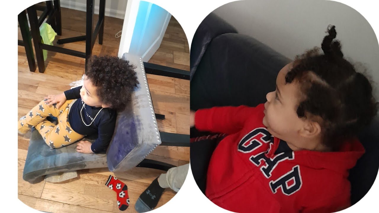 Combing my toddler hair with mango n lime black Castor oil and the ...