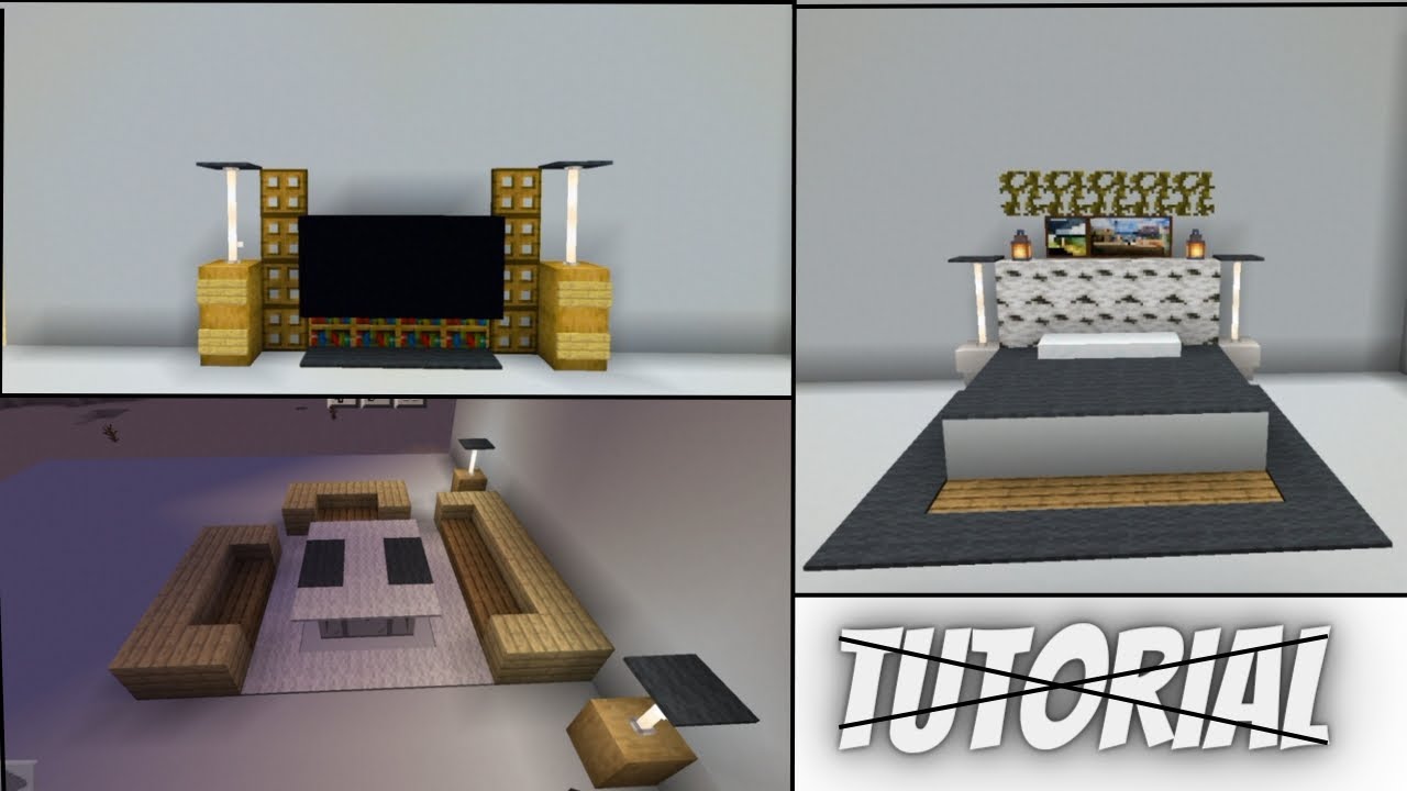 how to build a modern house furniture in minecraft || minecraft house ...