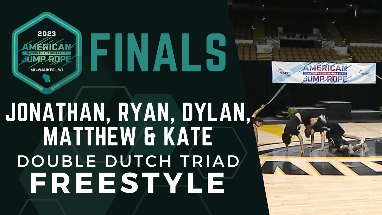 Jonathan, Ryan, Dylan, Matthew & Kate [Comet Skippers] - Double Dutch Triad - AMJRNC 2023 - YouTube