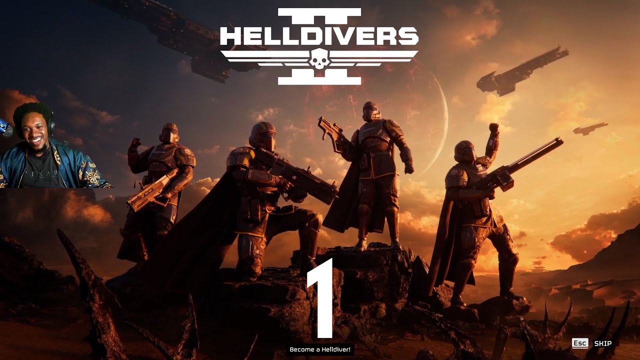 Helldivers 2 Playthrough pt1 - Training and First Mission! Killing Bugs! Starship Troopers! Rico ...