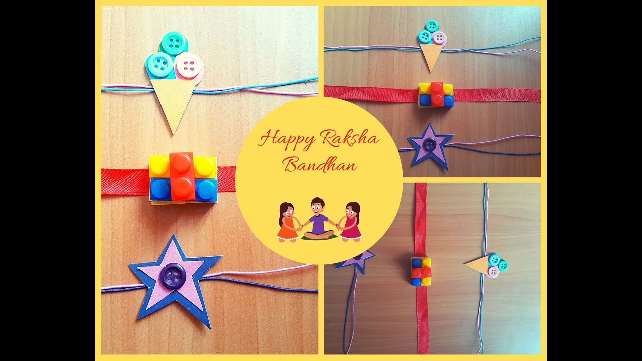 Lego Rakhi| Icecream Rakhi| Star Rakhi| Easy Rakhi for kids in 5 min ...