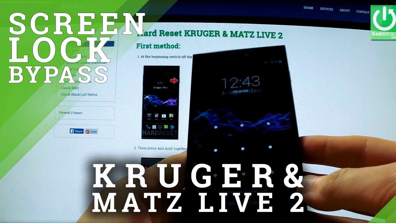 Hard Reset KRUGER & MATZ LIVE 2 - bypass screen lock protection - YouTube