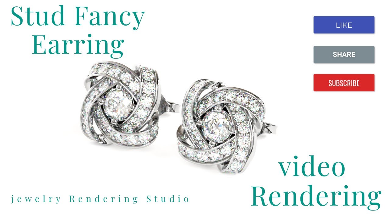 Earring render || HD video rendering #3danimation #3drender #earrings ...