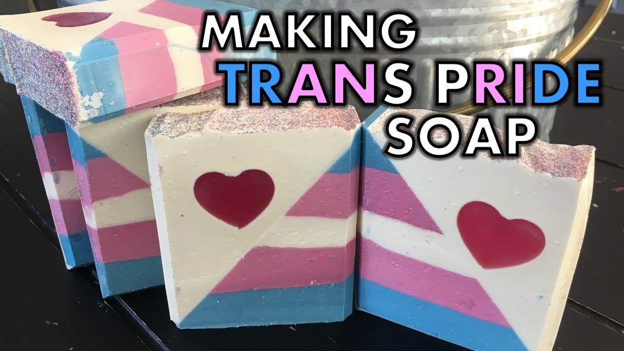 Making Transgender Pride cold process soap LGBTQ+ ll Cat and Raven ...