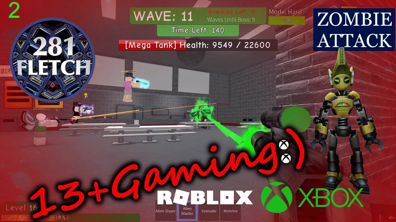 Alien Blaster (Hard Mode) ZOMBIE ATTACK /2 ~ Let's Play ROBLOX on XBOX ...