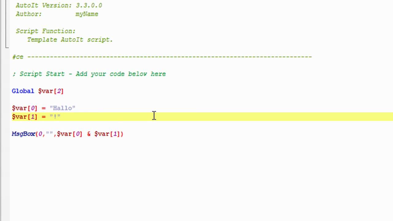 [AutoIt] - 004 - Variablen - YouTube