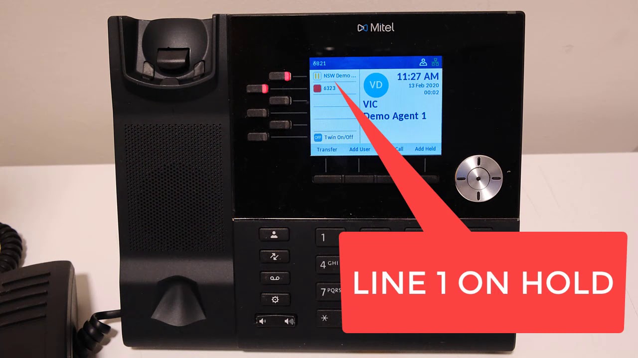 Mitel 6920 Handset - Multiple Line Keys - YouTube
